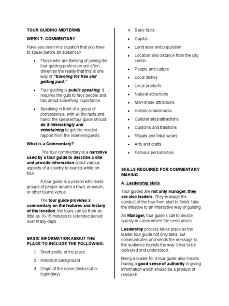 Image result for Tour Guide Review Examples