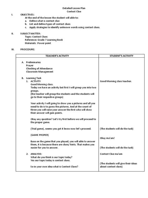 Image result for Context Setting for a Lesson Plan
