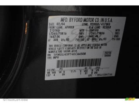 Image result for 2001 Ford Excursion Color Code