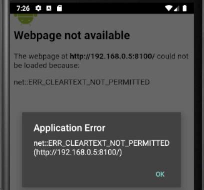 Image result for Err Clear Text Not Permitted Android