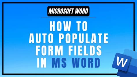 Image result for How to Auto Populate Text in Multiple Form Fields in Word