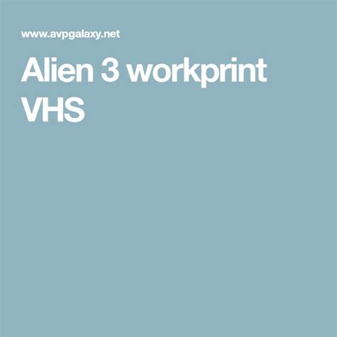 Image result for Alien Workprint