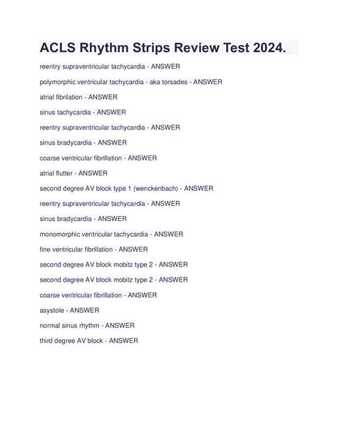 Image result for ACLS Rhythm Test