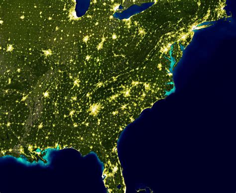 Earth at Night NASA "Night Lights" Satellite Image Map Mural | World ...