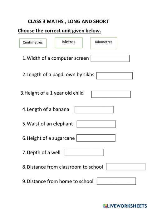 Image result for Unit of Length Sample