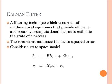 Image result for Kalman Filter Mathematical Model