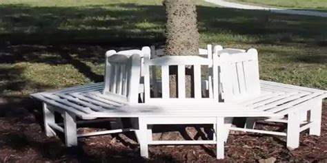 He's Such A Genius...He Builds A Tree Bench Using Old Chairs! (So ...