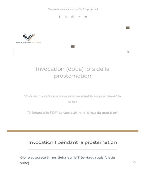 Image result for Invocation Du Prosternation