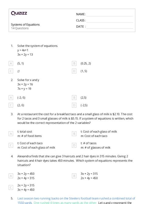 Image result for System of Equations Practice