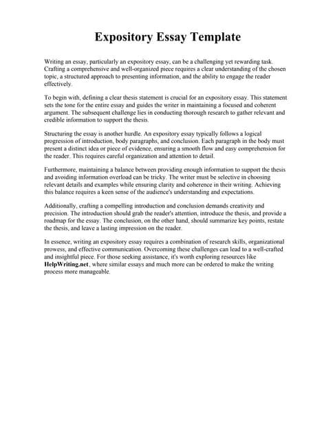 Image result for Expository Paper Example