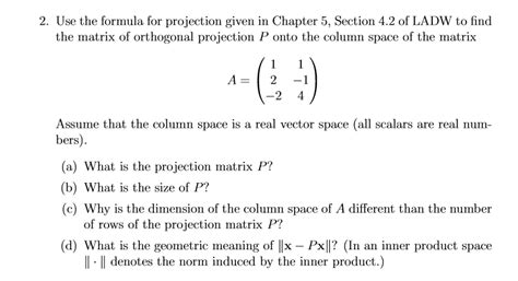 Image result for Projection Matrix Formula