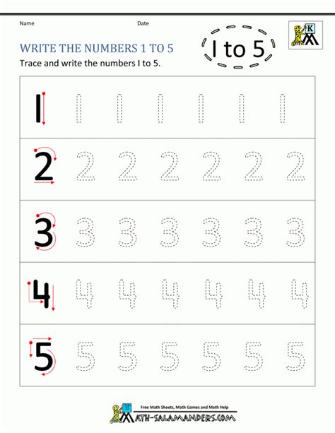 Image result for Learn to Write Numbers Printable