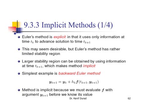 Image result for Implicit Euler Method
