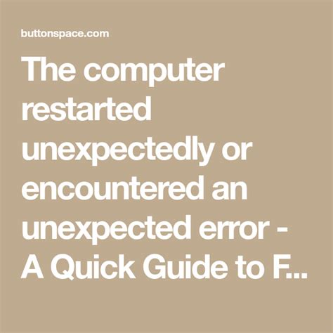 Image result for The Computer Restarted Unexpectedly Error