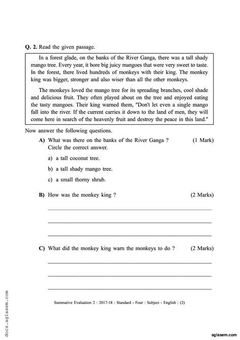 Image result for Class 4th English Question. Answer