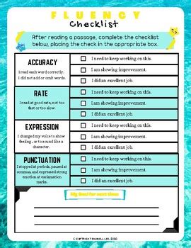 Image result for Fluency Checklist