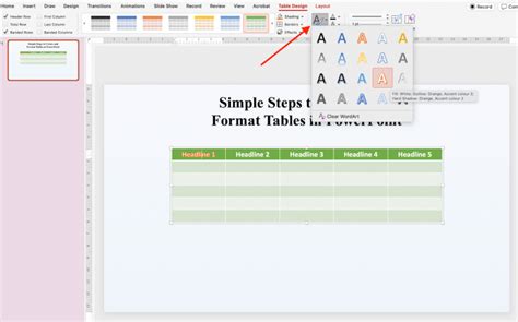 Image result for Give Best Table Format in PowerPoint
