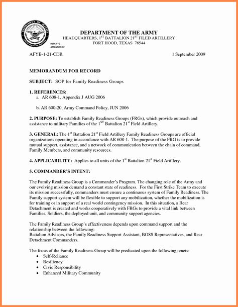 Image result for Memorandum for Record Example