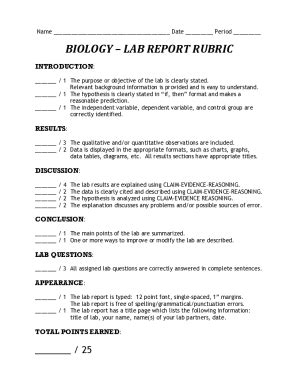 Image result for Bio Lab Report Sample