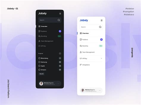 Image result for Sidebar Toggle Button UI Design