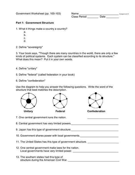 Image result for Types of Government Systems Worksheet