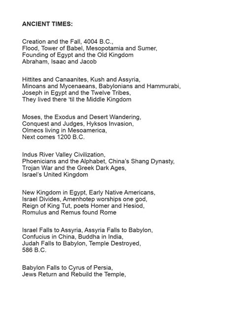 Image result for Classical Conversations Timeline Song Full