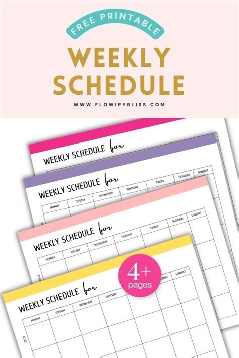 Image result for Free Printable Weekly Schedule Planner