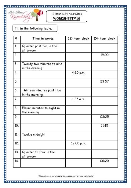 Image result for Learning Time Grade 4