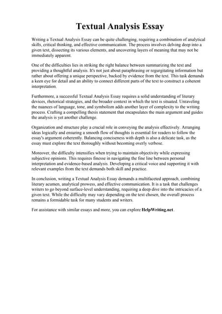 Image result for Textual Analysis Essay Examples