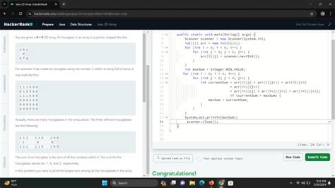 Image result for HackerRank Hourglass Problem C