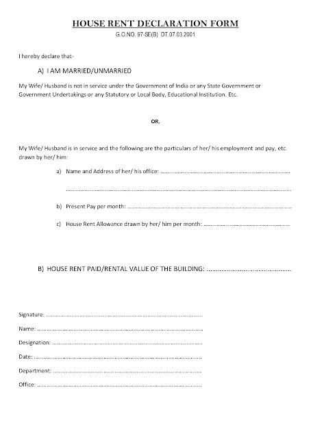Image result for HRA Self Declaration Form