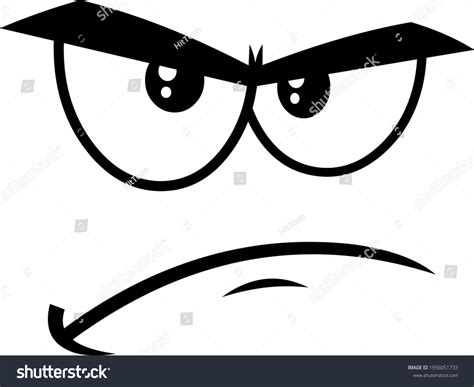 Outlined Grumpy Cartoon Funny Face Expression Stock Vector (Royalty ...