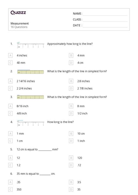 Image result for Math Measurement Grade 8 Worksheet