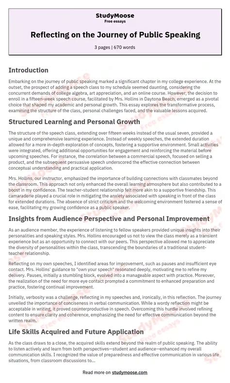 Image result for Example Speech for Reflection