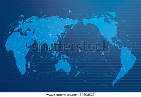 Global Flight Map Stock Vector (Royalty Free) 34508533 | Shutterstock