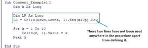 Image result for Comment Out Code VBA