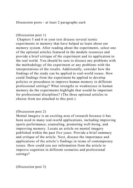 Image result for Example of a Discussion Post