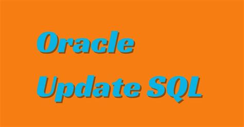 Image result for SQL Oracle Update