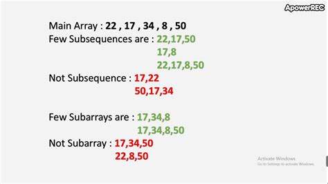 Image result for Subsequence and Subarray