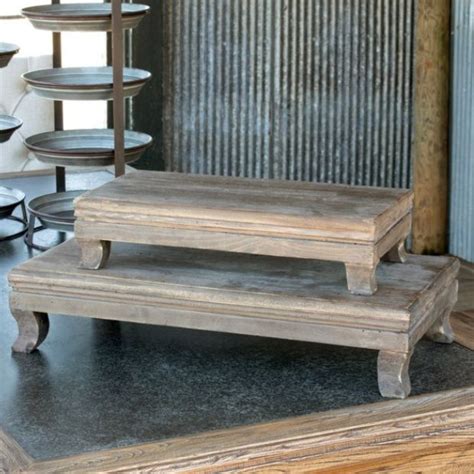 Wooden Display Risers Set of 2 | Antique Farmhouse