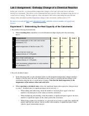 Image result for Enthalpy Change Lab