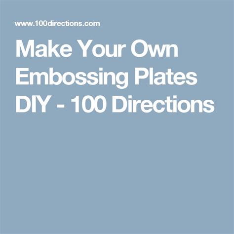 Image result for How to Make Embossing Plates