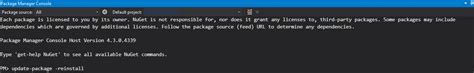 Image result for Visual Studio Package Manager Error