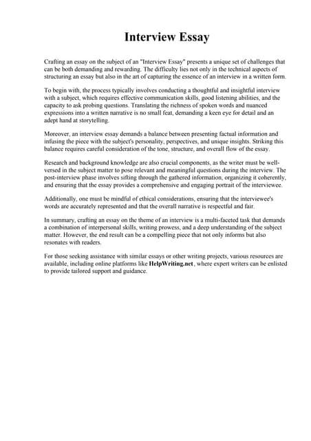 Image result for Interview Report Essay Example