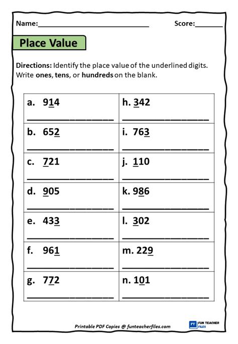 Image result for Learning Place Value Worksheets