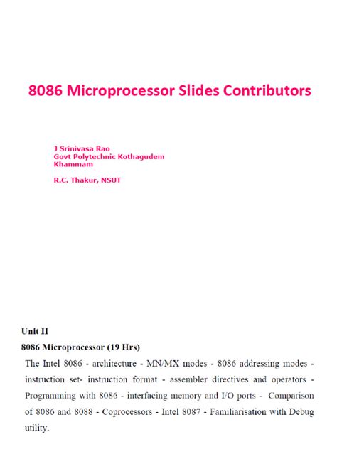 Image result for 8086 Microprocessor Complete Notes PDF
