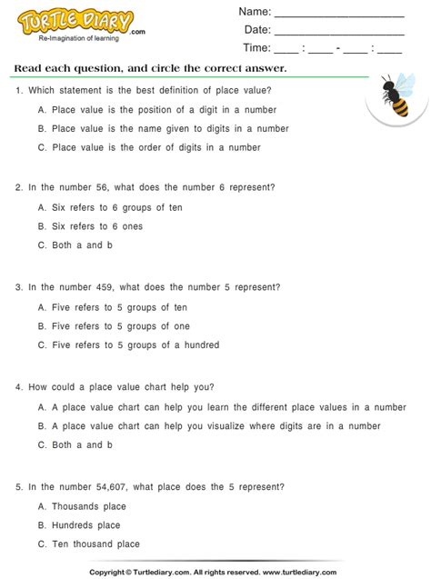 Image result for Multiple Choice Place Value Worksheets