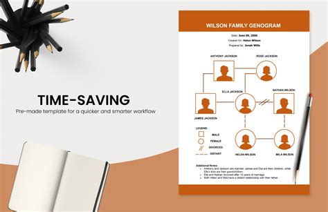 Family Tree Design Genogram Template in PDF, Word, Google Docs, Pages ...