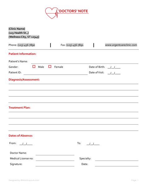 Image result for Return to Work Hospital Note