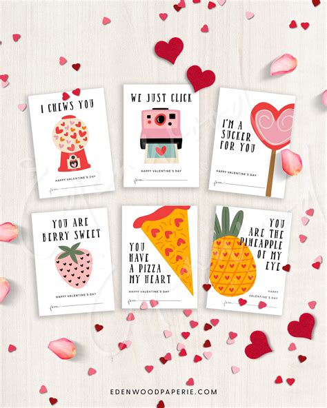 Printable Pun Valentine's Day Cards, Classroom Valentine's Day Cards ...